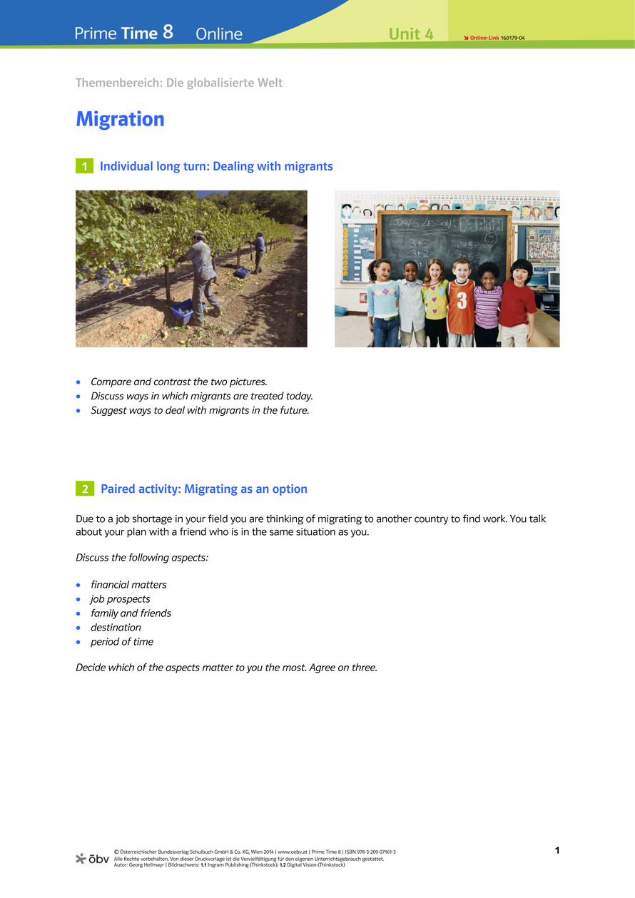 Migration Arbeitsblatt | öbv